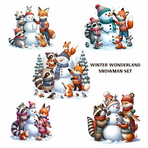 50 PNG Winter Wonderland Woodlands Animal Bundle, Woodlands Animal ...