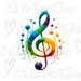 20 Watercolor Music Notes Clipart, Rastafarian Color, Treble Clef ...