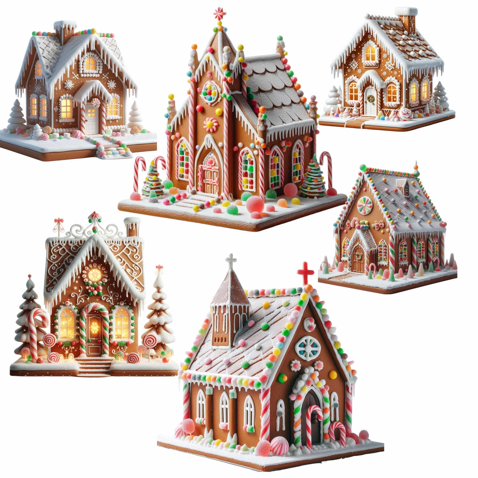 30 Gingerbread House Clipart, Winter Clipart, Christmas Gingerbread ...