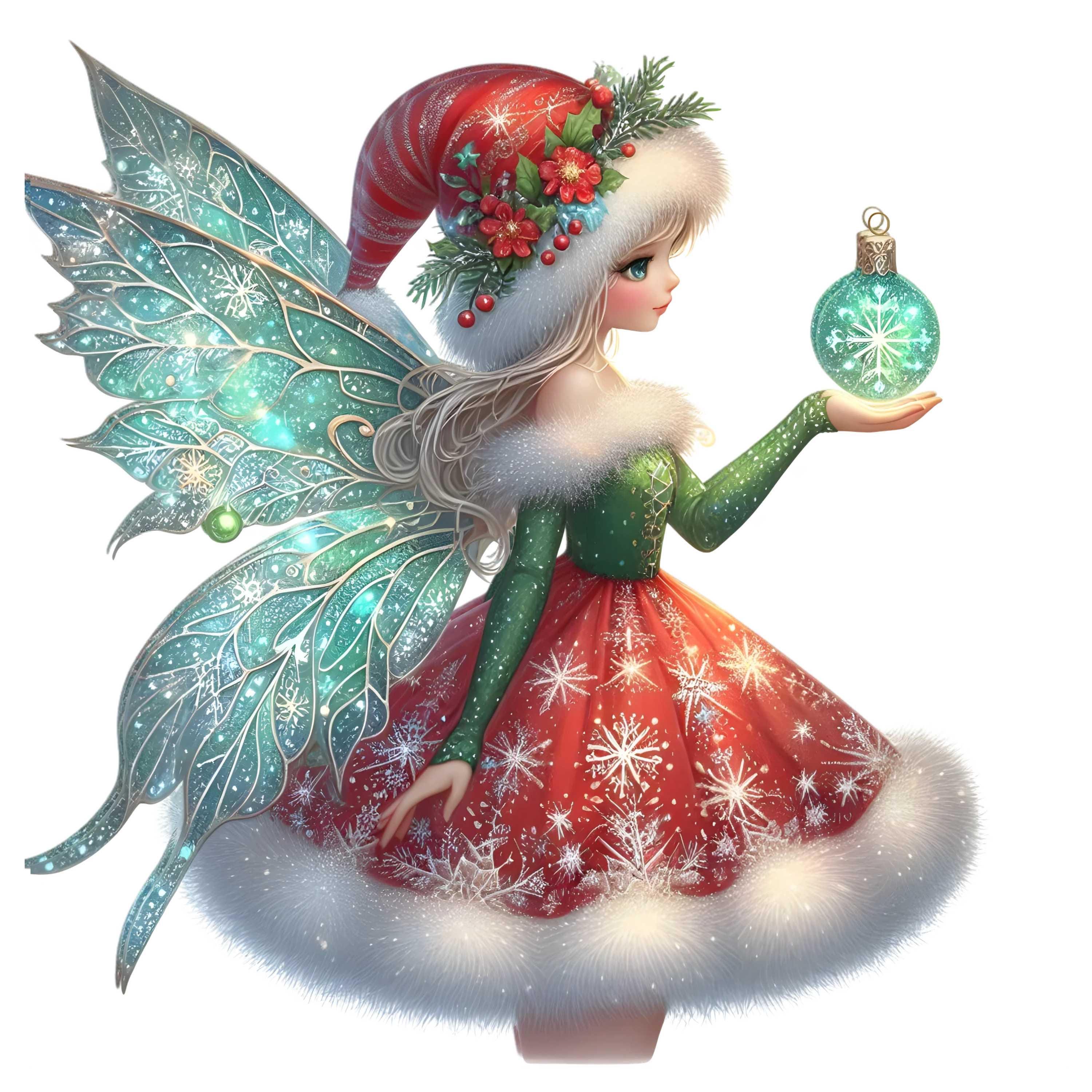 Christmas Fairy Clipart: Watercolor Fantasy Nursery Art, Digital ...