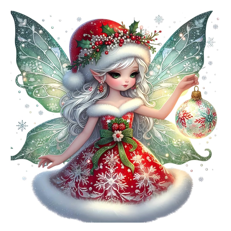 Christmas Fairy Clipart: Watercolor Fantasy Nursery Art, Digital ...