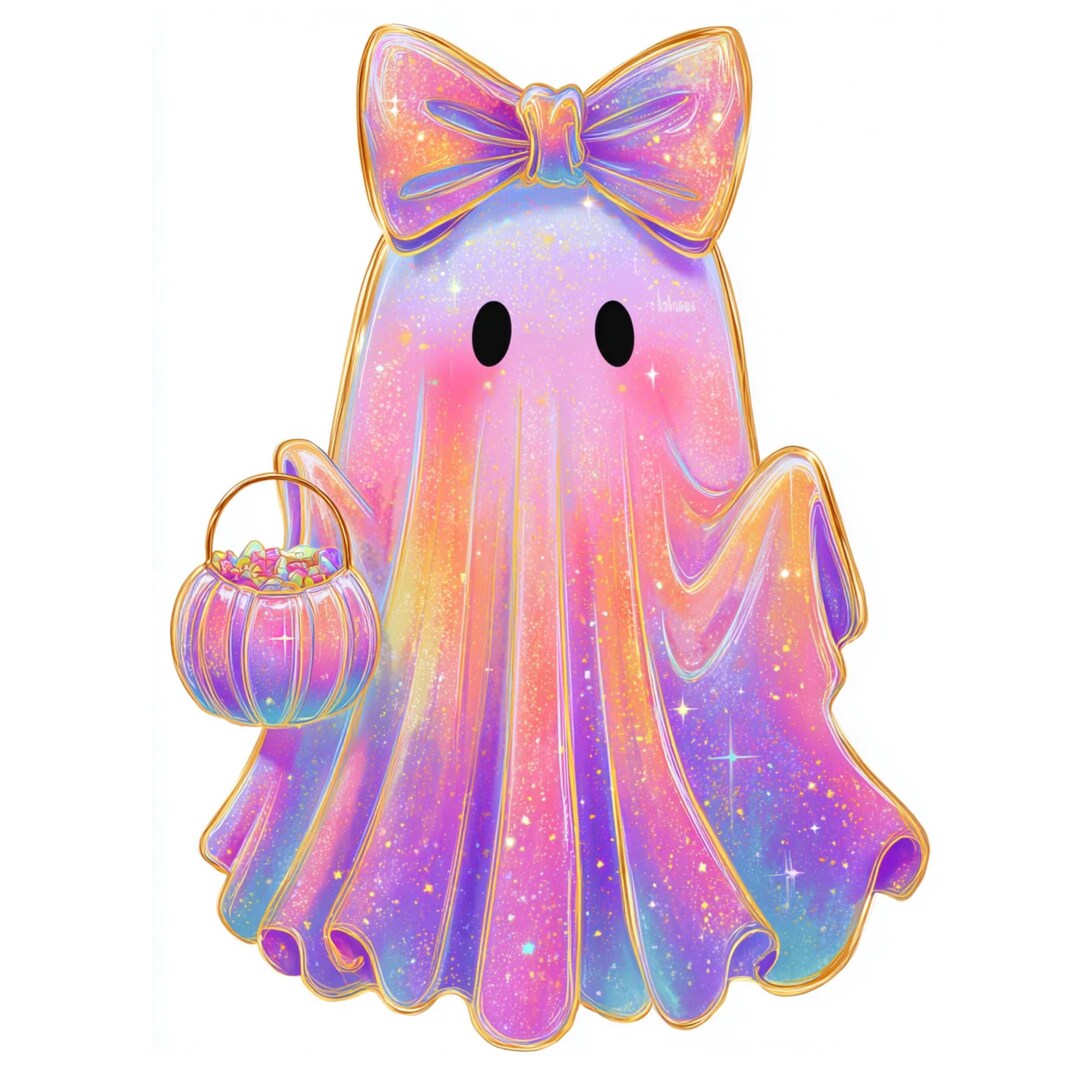 8 Cute Pastel Cartoon Ghosts Clipart, Halloween Sublimation, Halloween ...