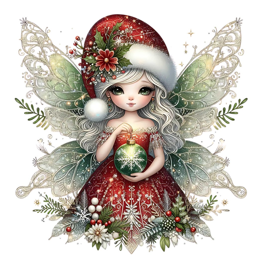 Christmas Fairy Clipart: Watercolor Fantasy Nursery Art, Digital ...