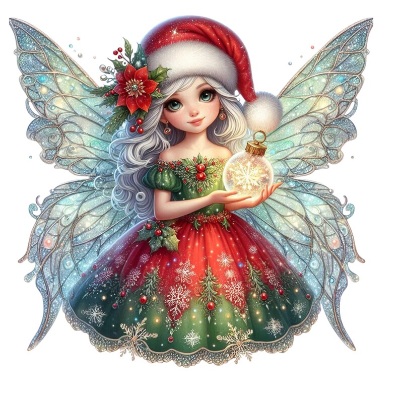 Christmas Fairy Clipart: Watercolor Fantasy Nursery Art, Digital ...
