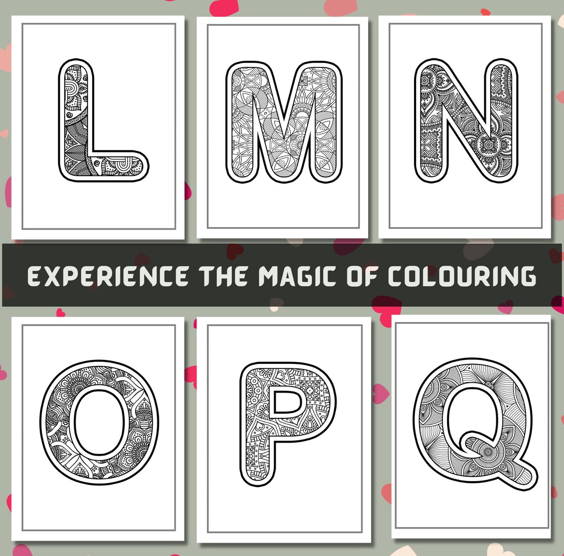 Mandala Alphabet & Numbers Colouring Pages for Adults and Kids letters ...