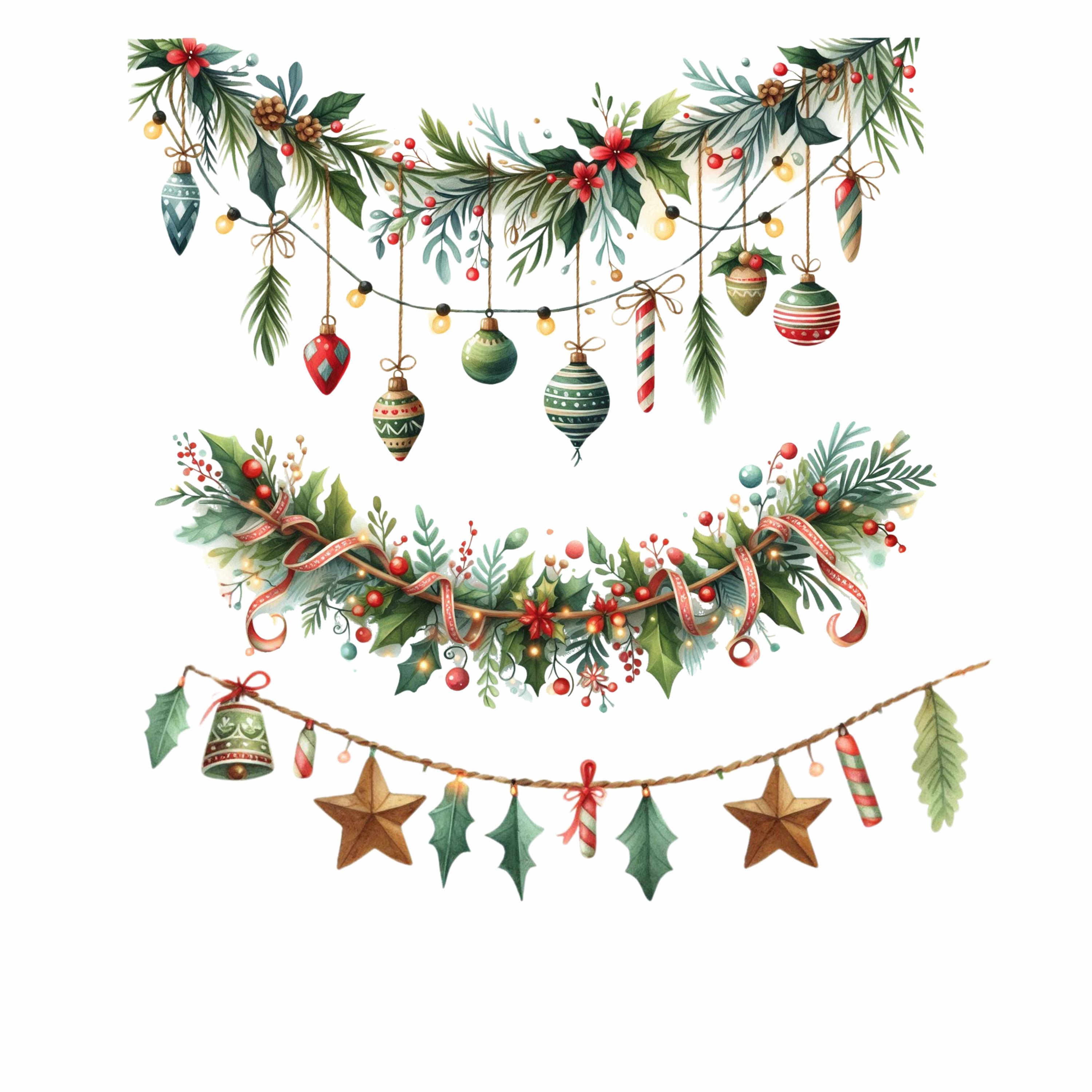 30 Christmas Banner Bundle, Christmas Clipart, Card Decor, Christmas ...