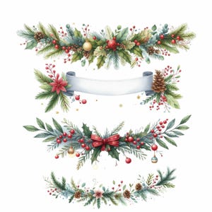 30 Christmas Banner Bundle, Christmas Clipart, Card Decor, Christmas ...