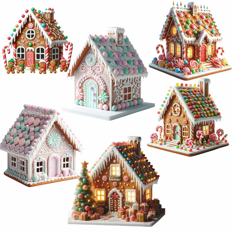 30 Gingerbread House Clipart, Winter Clipart, Christmas Gingerbread ...