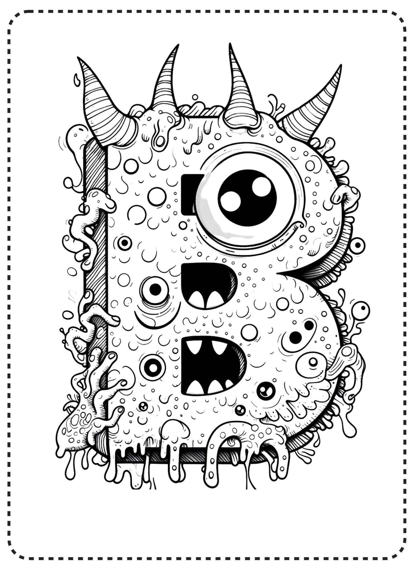 Monster Alphabet Coloring Pages, Funny Coloring, Big Kids Coloring, A-Z ...