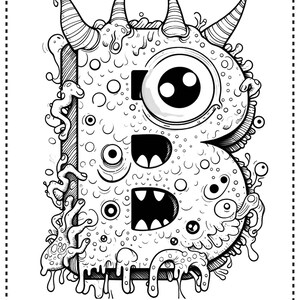 Monster Alphabet Coloring Pages, Funny Coloring, Big Kids Coloring, A-Z ...
