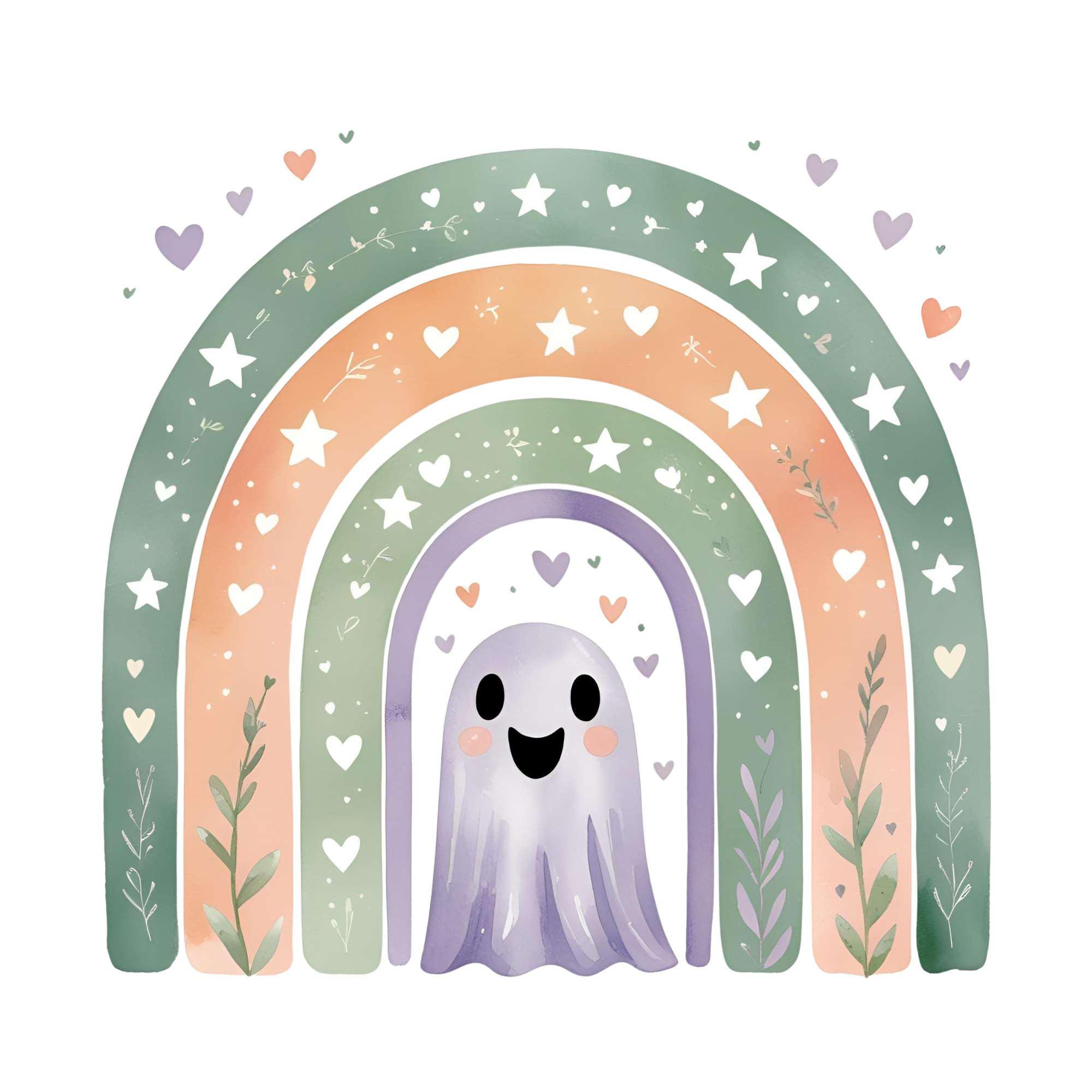 Halloween Boho Rainbow Clipart: Kids Nursery Decor Digital Download ...