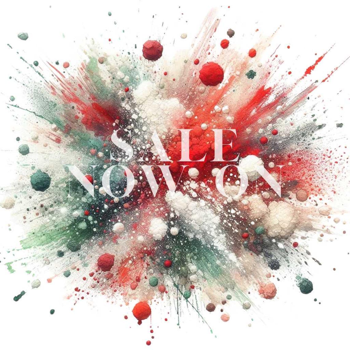 35 Watercolor Splashes Clipart, Splatter Clipart, Christmas Water Color ...