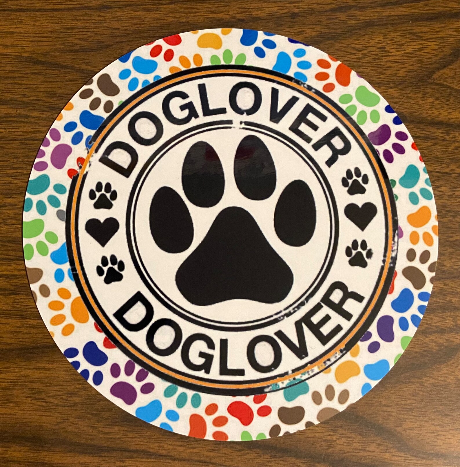 Dog Lover Sign, 8 Inch Round Sign, Dog Lover Wreath Sign, Paw Prints ...