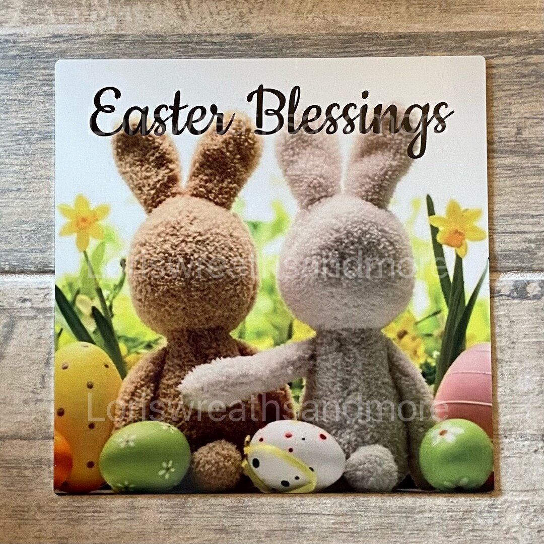 Easter Blessings Sign, Easter Wreath Sign, Easter Bunny Sign, Wreath ...