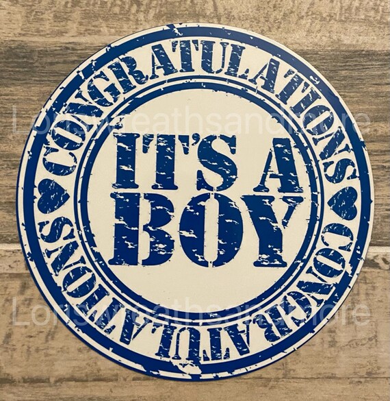 8 Round It's A Boy Sign Wreath Sign Wreath | Etsy