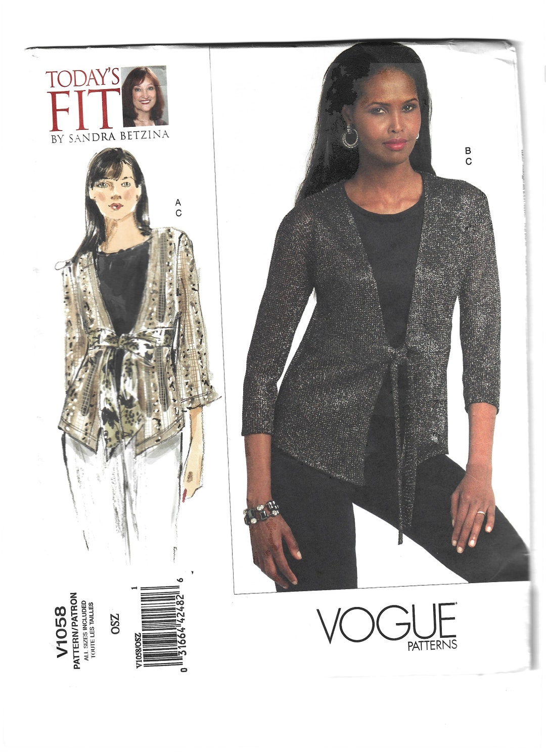 Vogue Sewing Pattern 1058: Misses' Cardigan and Tank Top (all Sizes) - Etsy