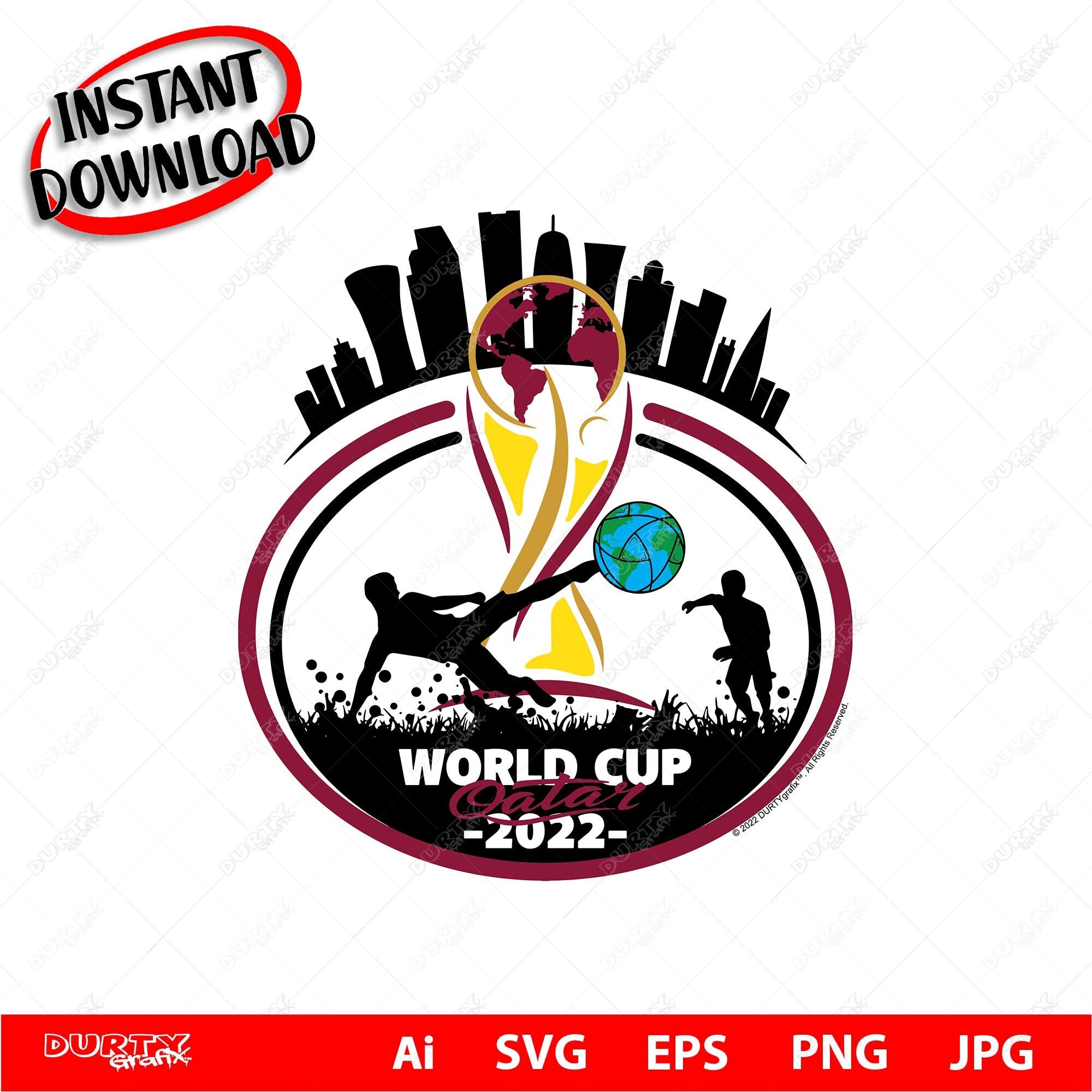World Cup 2022 Qatar Svg Ai Png Pdf Eps Printable World - Etsy