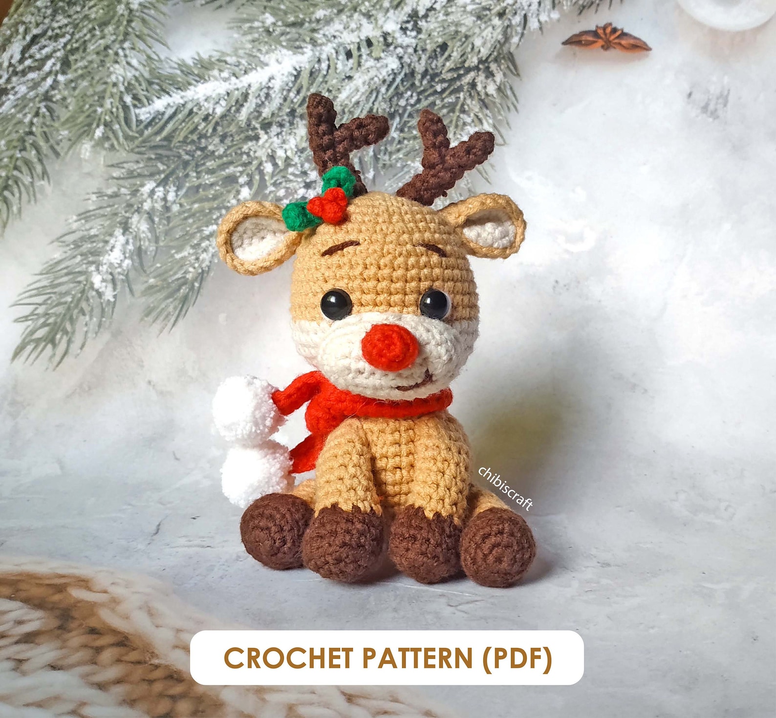 Crochet Reindeer Amigurumi Pattern Christmas Stuffed Animal - Etsy