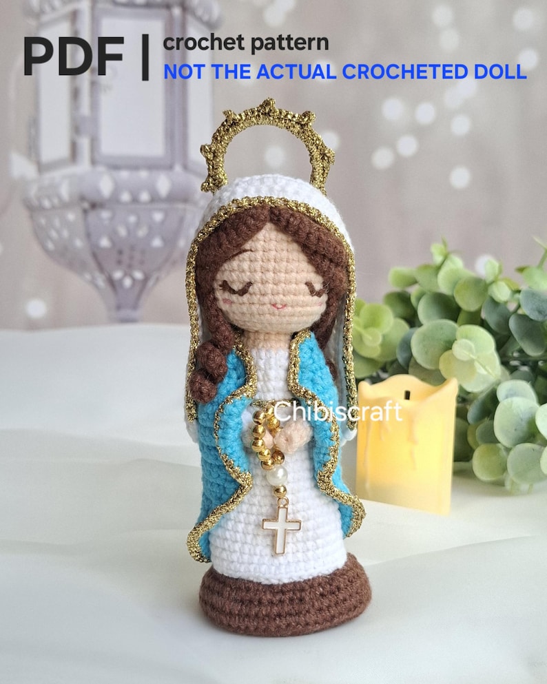 Virgin Mother Mary With Rosary Amigurumi Crochet Pattern - Etsy