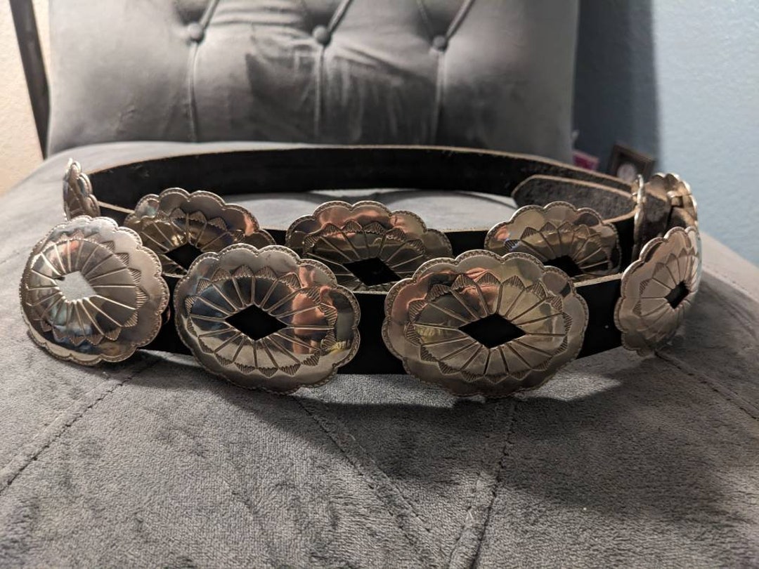 Exquisite Antique Navajo Sterling Silver Concha Belt - Signed - Etsy