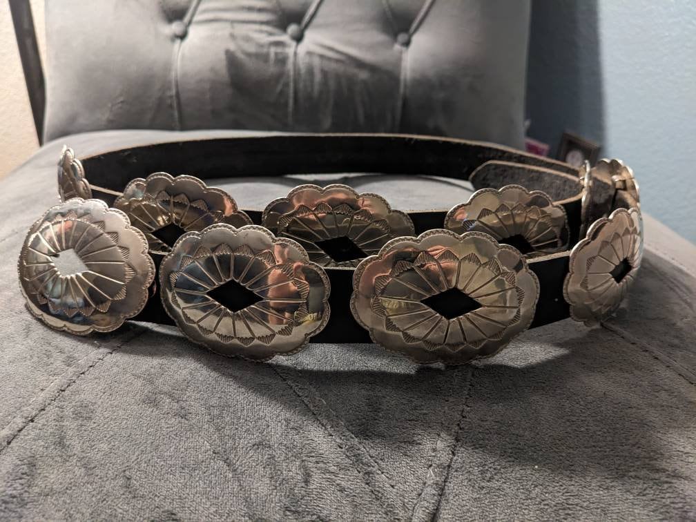 Exquisite Antique Navajo Sterling Silver Concha Belt Signed - Etsy