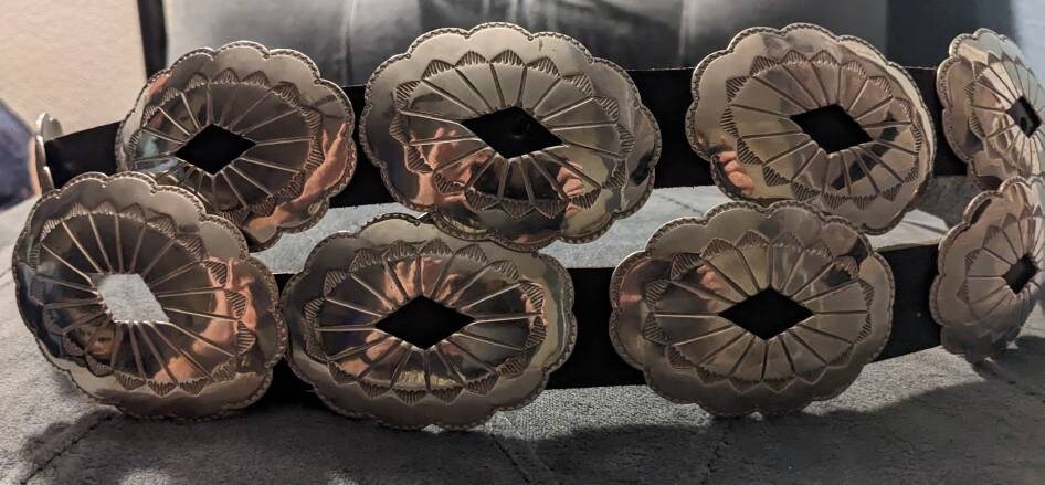 Exquisite Antique Navajo Sterling Silver Concha Belt Signed - Etsy