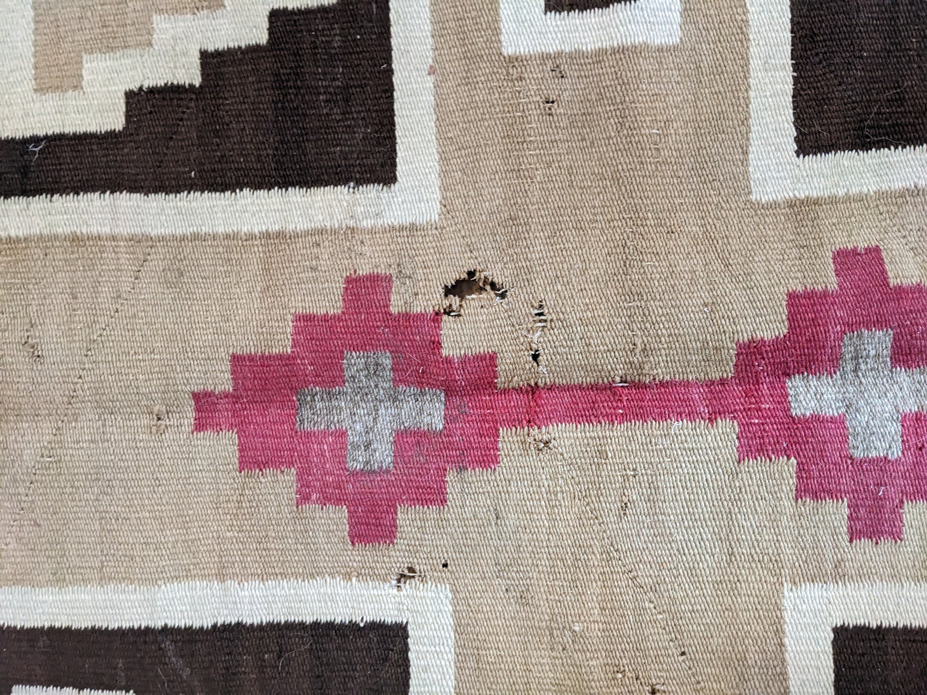 4ft by 7ft LARGE, Antique, Authentic, Vintage, Navajo Rug With Pre-wwii ...