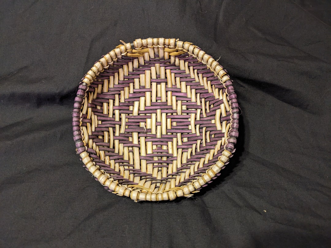 Purple, Yellow and Tan Yucca Hopi Shifter Basket - Etsy