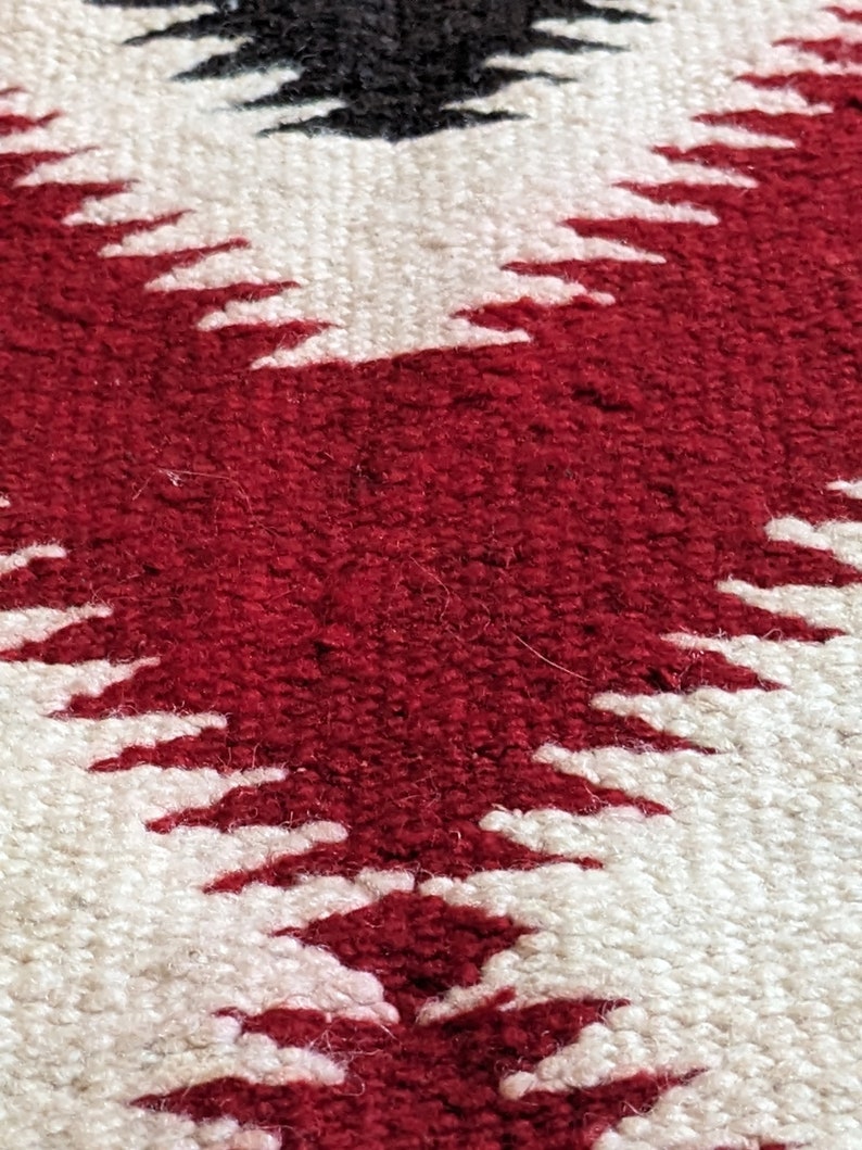 37.5 by 18.5 Authentic, Vintage, Navajo Rug, Red Eye Dazzler and ...