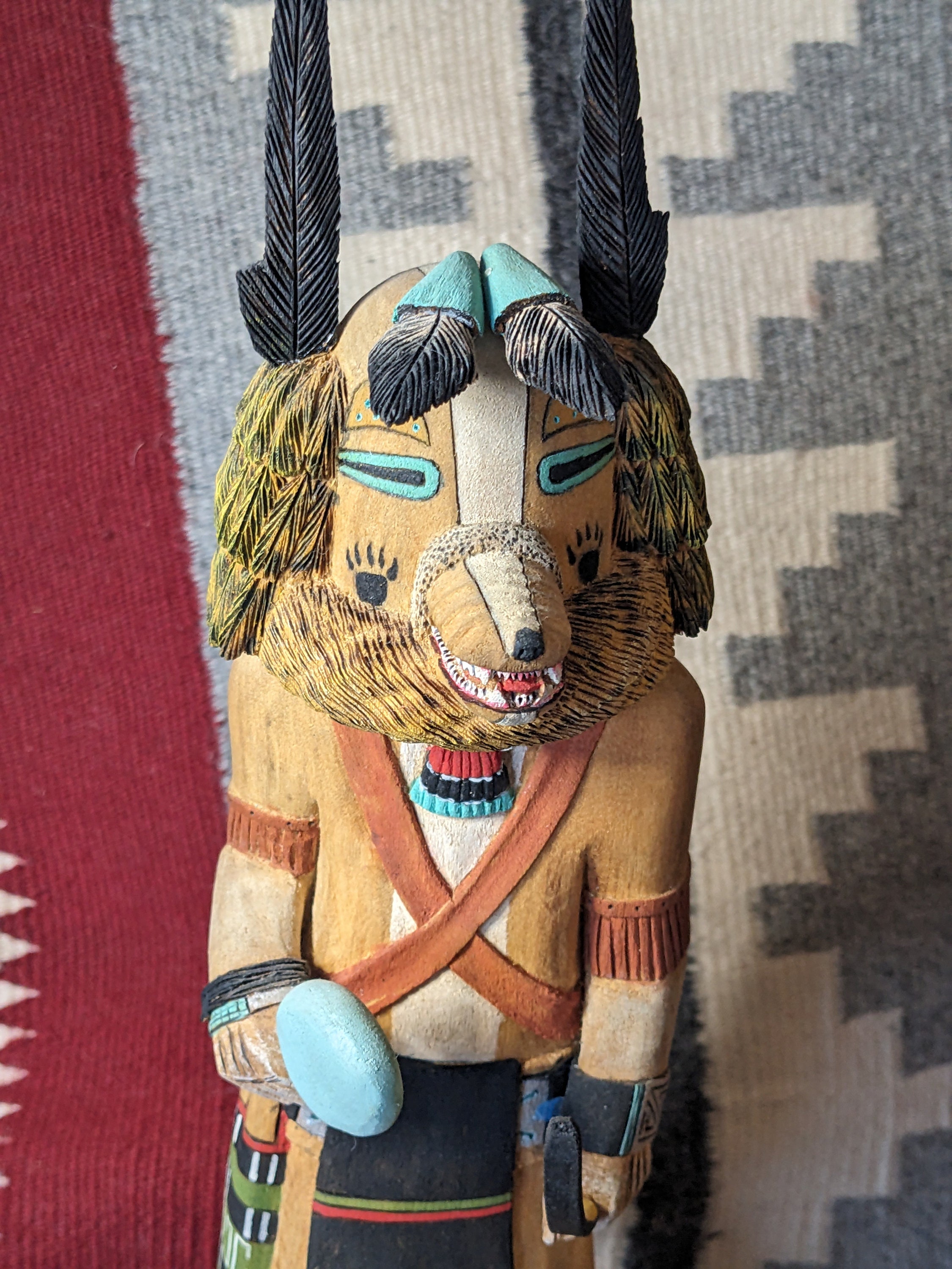 Authentic RARE Cottonwood Kachina Doll, "badger" by Lawrence Mahle, 1st ...