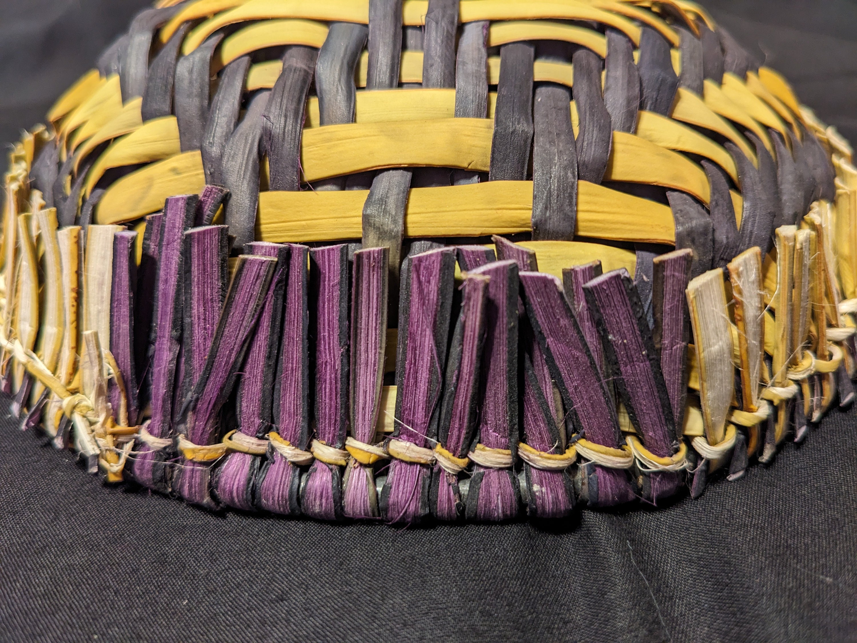 Purple, Yellow and Tan Yucca Hopi Shifter Basket - Etsy