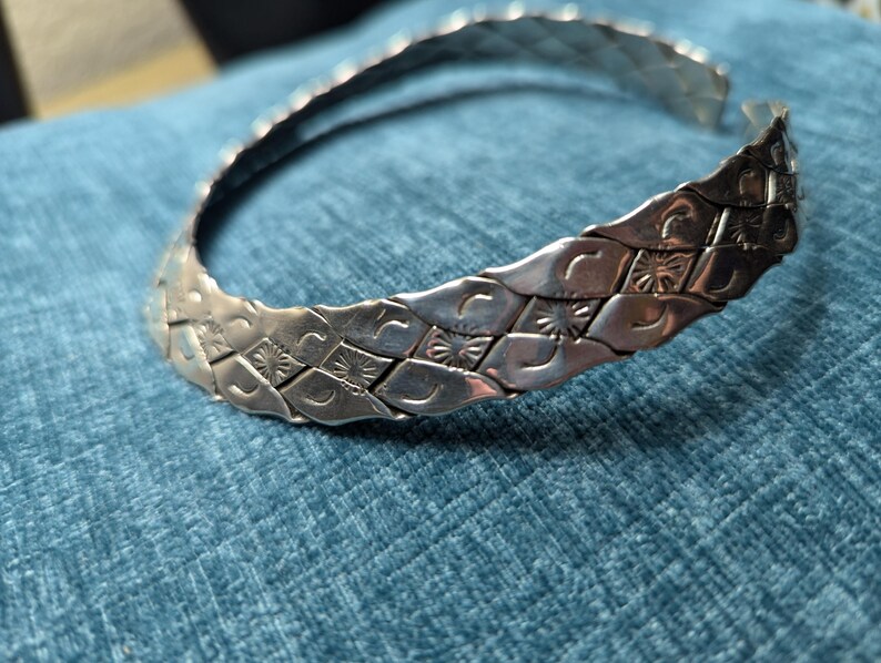 Striking Suns and Moons Stamped Sterling Silver Choker Necklace - Etsy