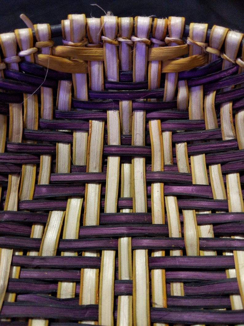 Purple, Yellow and Tan Yucca Hopi Shifter Basket - Etsy