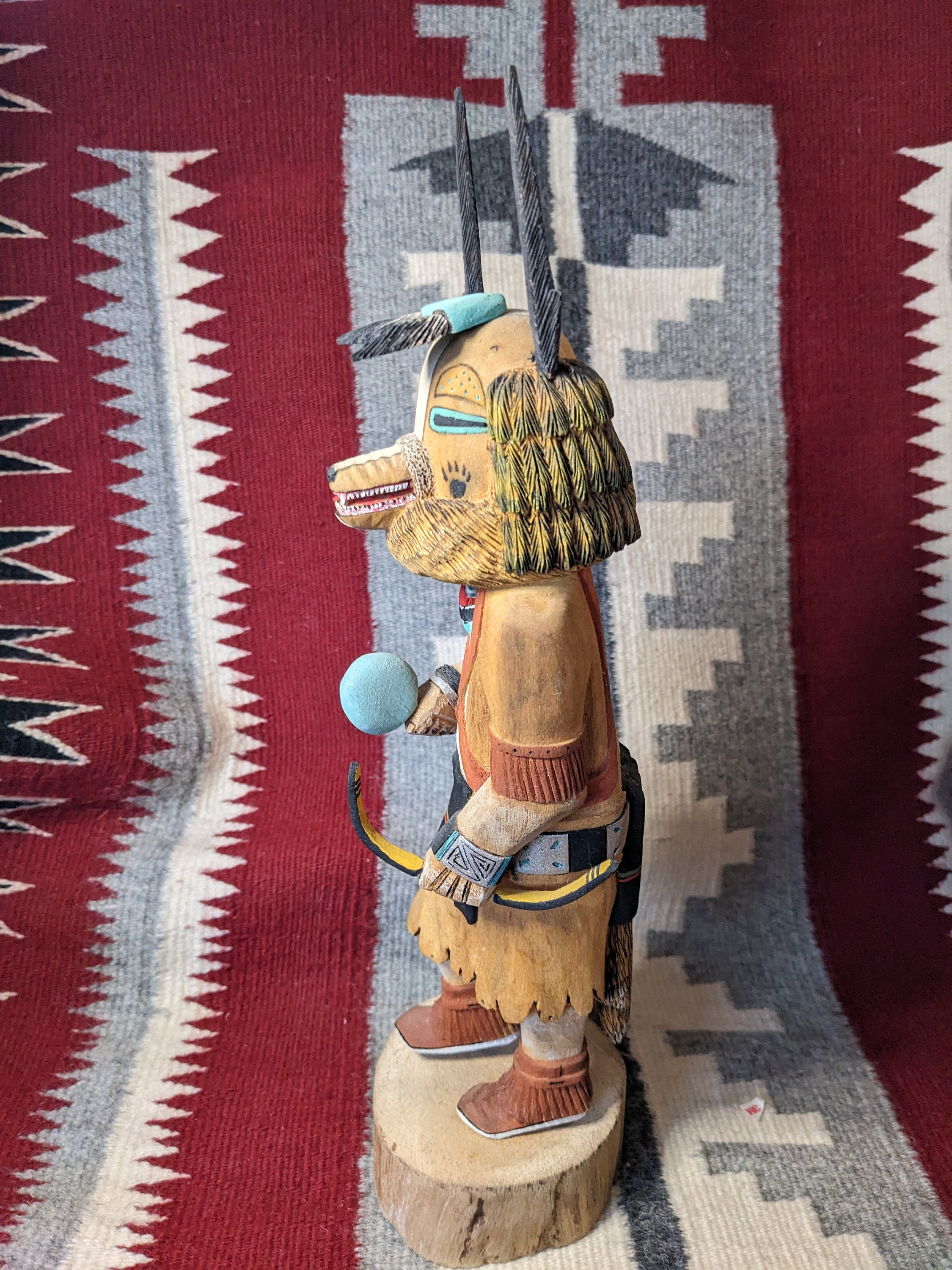 Authentic RARE Cottonwood Kachina Doll, "badger" by Lawrence Mahle, 1st ...