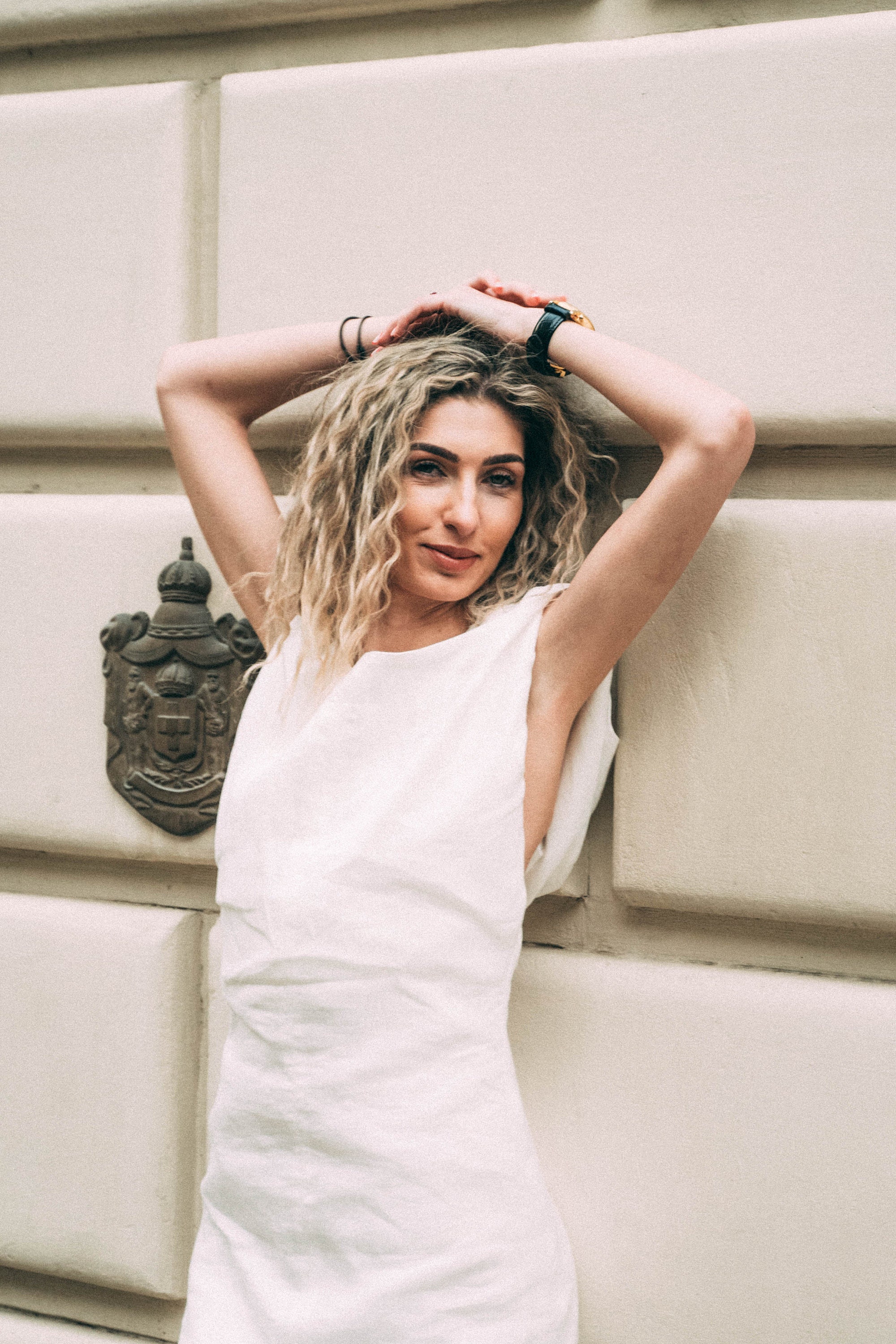 Long White Linen Dress, Open Back Dress, Summer Infinity Dress With ...