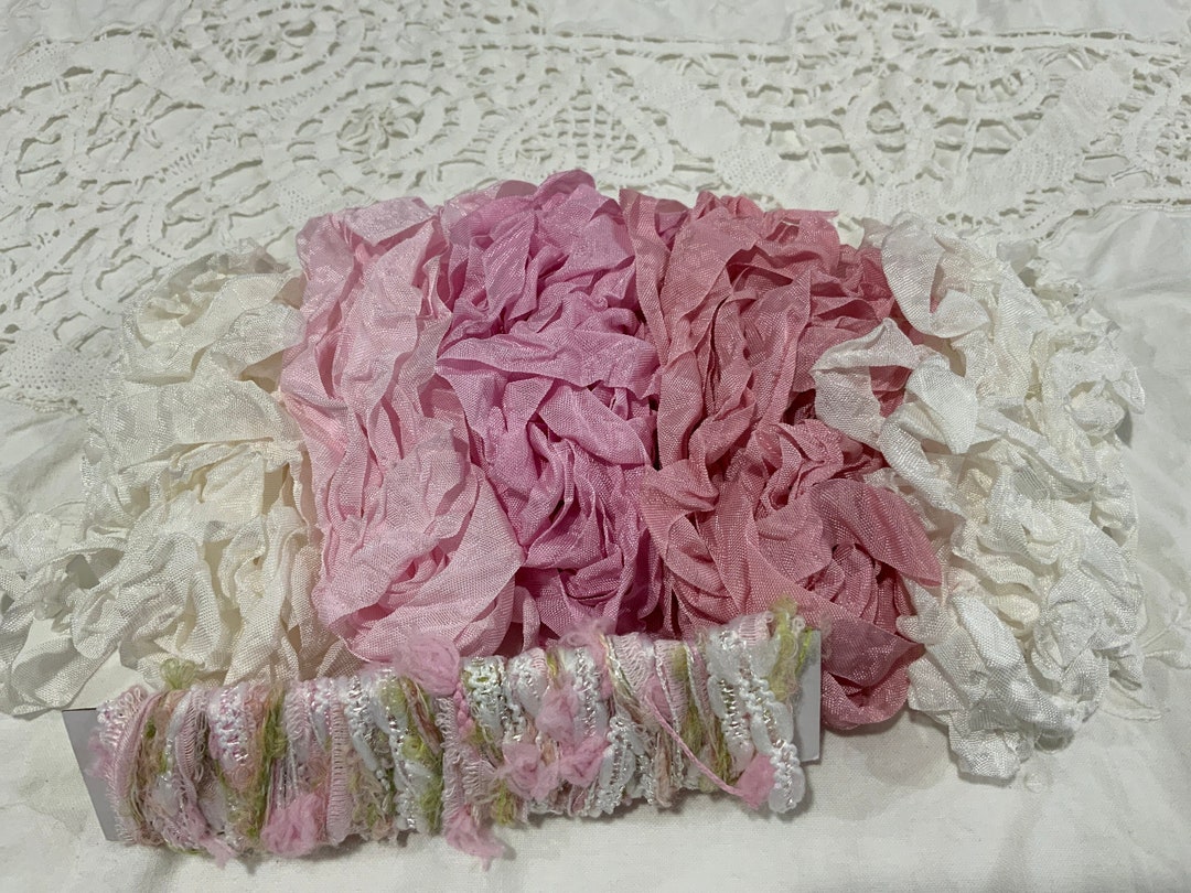 Pink Seam Binding Kit #2 for Junk Journal Tassels, Create Bows, Shabby ...