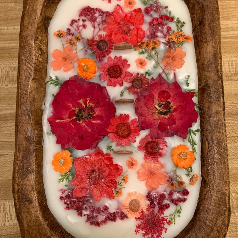 Large Flower Candle Dough Bowl - Etsy
