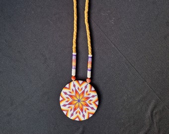 Beaded Quill Ringed Medallion - Etsy