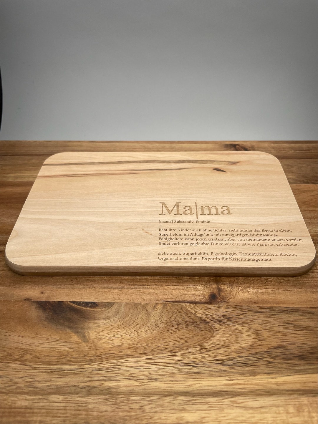 Tabla de desayuno MAMA tabla de madera Haya de acacia grabado ...