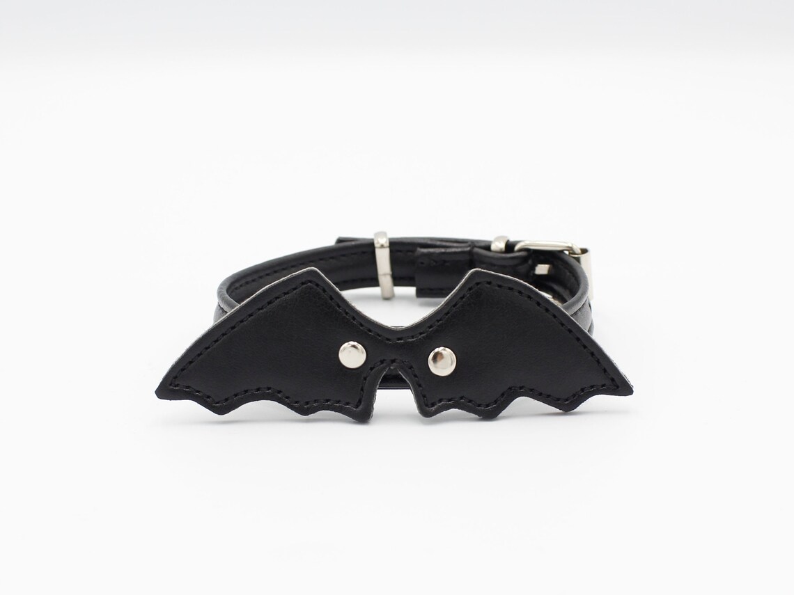 Cat Dog Collar With Bat Wings, Cat Collar With Wings, Pet Leather ...