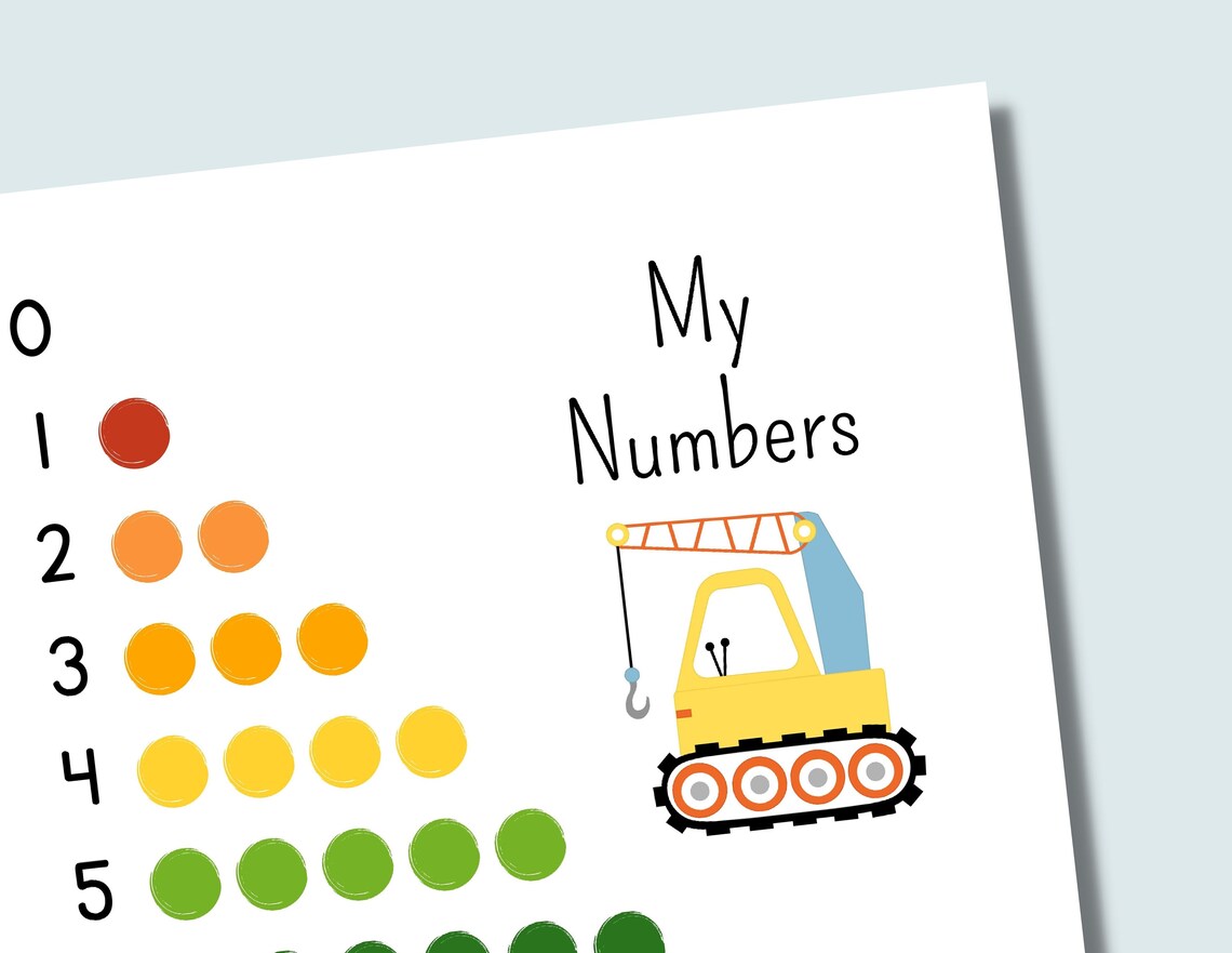 0-10 Number Chart | Construction Chart | Rainbow Chart | Counting Chart ...