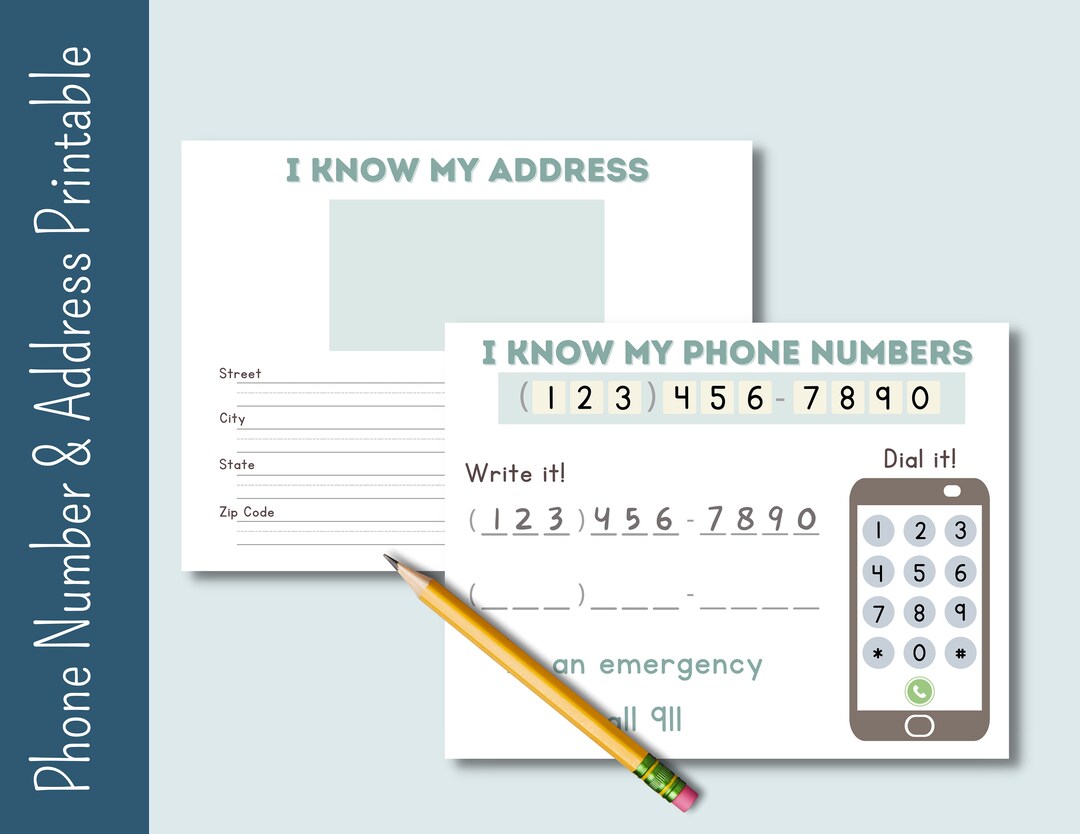 Phone Number and Address Printable | Memorization| Worksheets ...