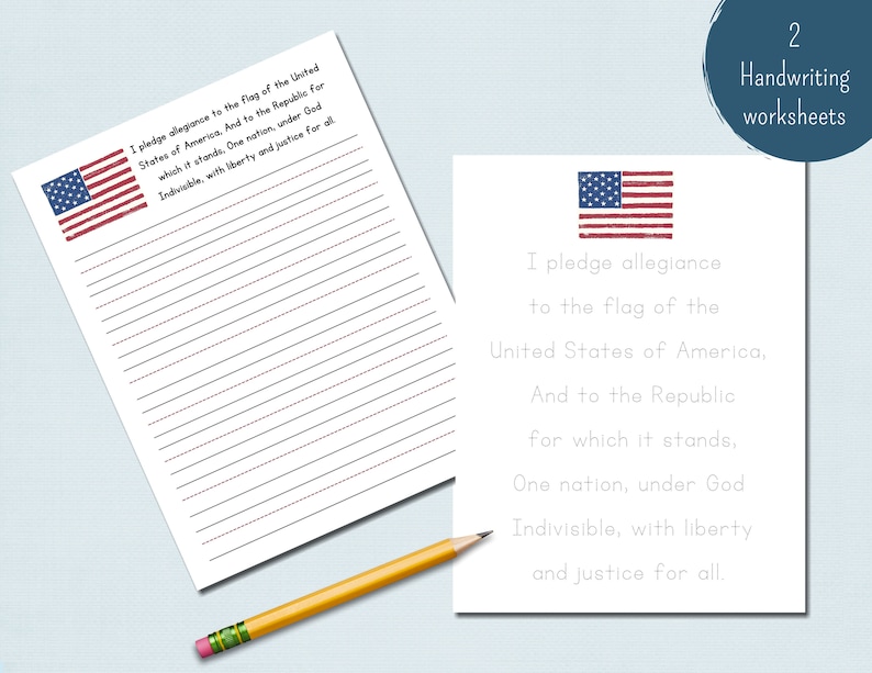 Pledge of Allegiance | Handwriting Practice | Printable Poster | Wall ...