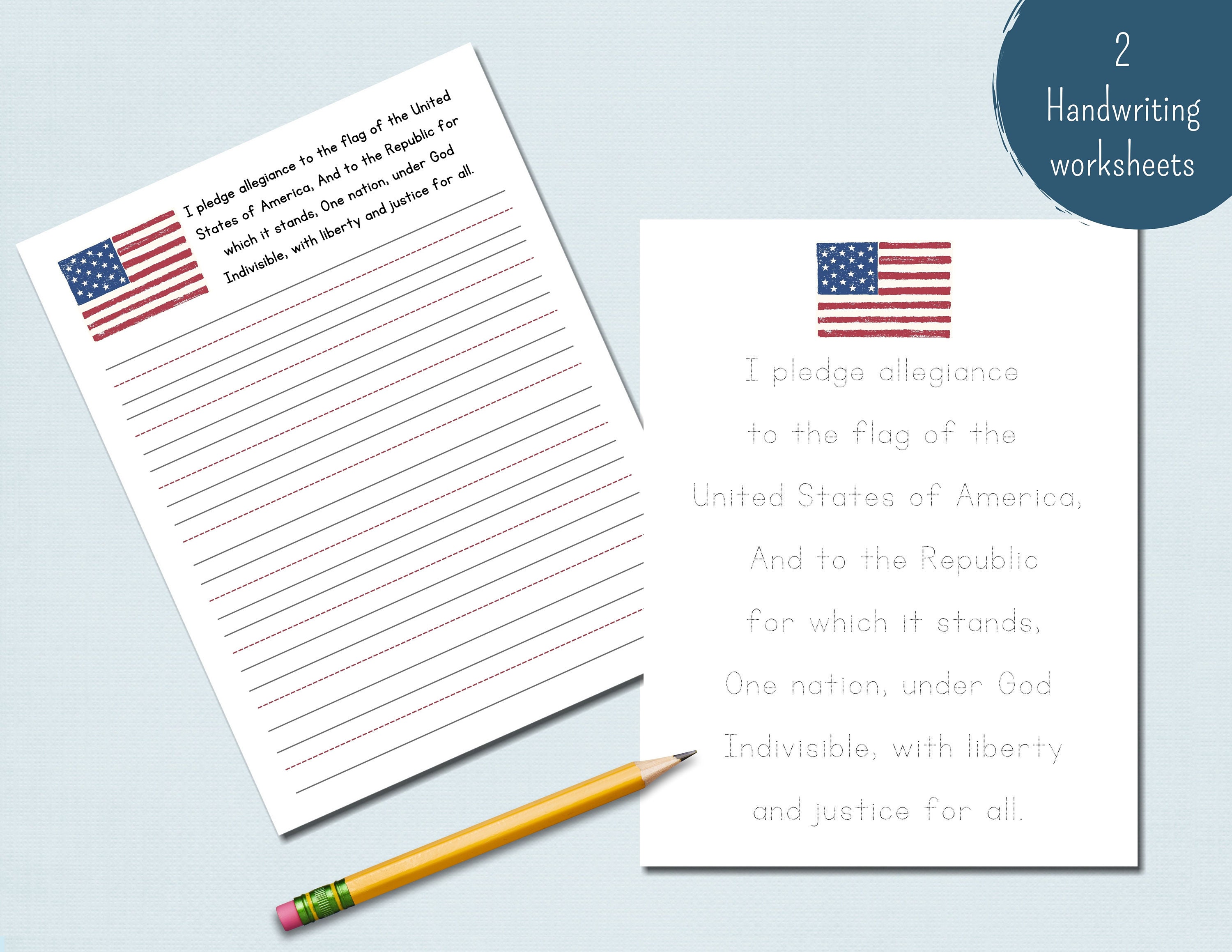 Pledge of Allegiance | Handwriting Practice | Printable Poster | Wall ...