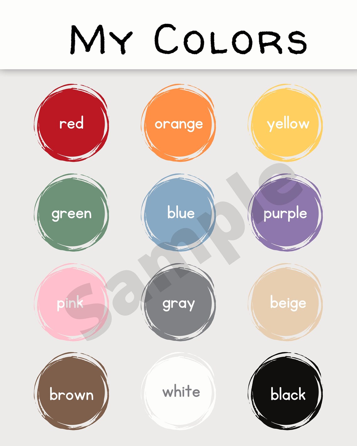 Color Chart | Learning Colors | Educational Chart | Colors Wall Art ...