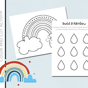 Build a Rainbow Activity | Color and Cut | Rainbow Mobile Craft ...