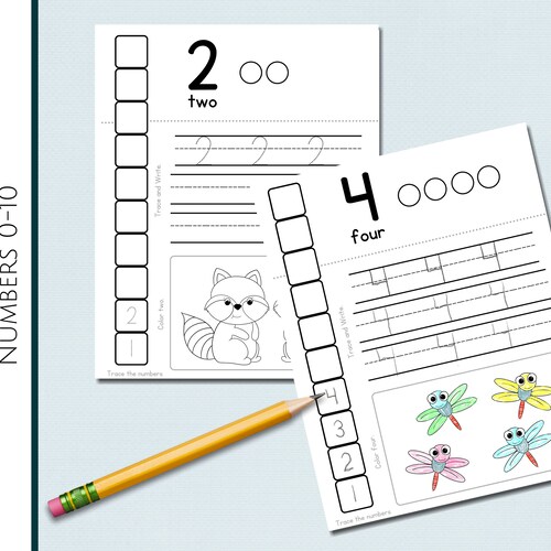 Number Practice 0-10 Counting 0-10 Number Worksheets - Etsy