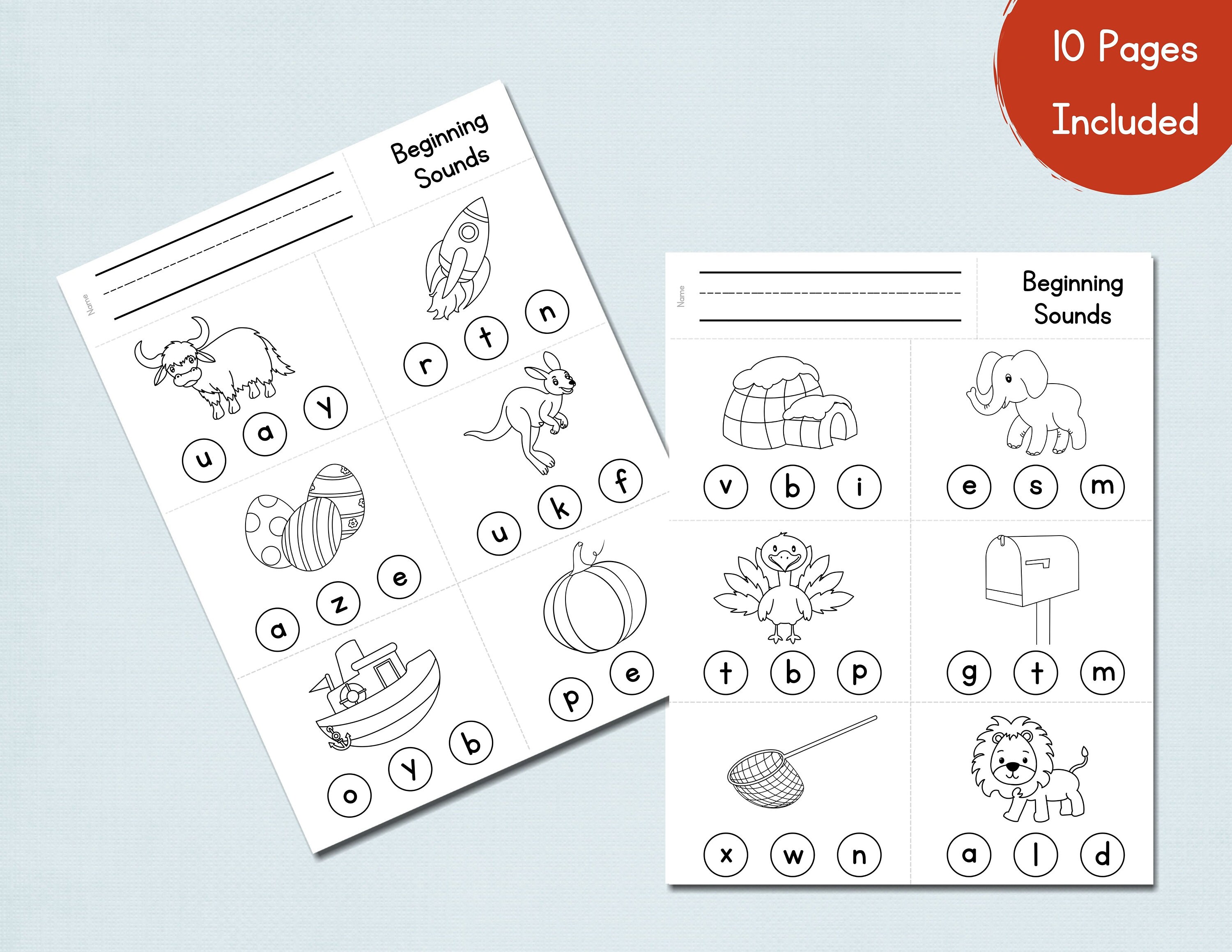 10 Beginning Sounds Worksheets | Worksheets | Phonics | Literacy ...