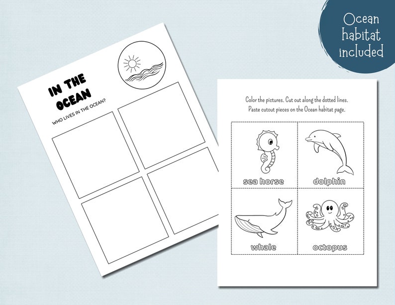 7 Animal Habitat Cut and Paste Activities Cut and Paste Animal Habitat ...