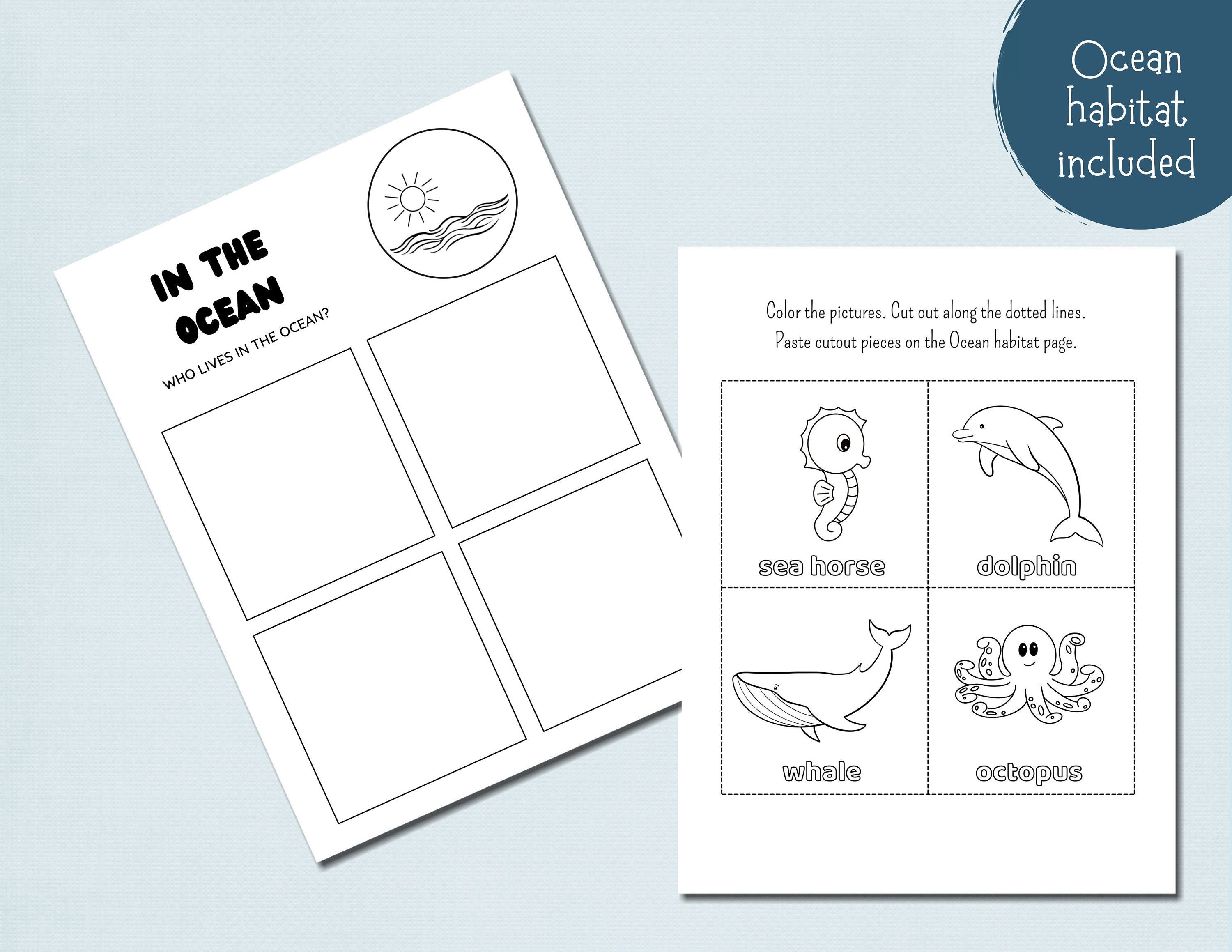 7 Animal Habitat Cut and Paste Activities Cut and Paste Animal Habitat ...